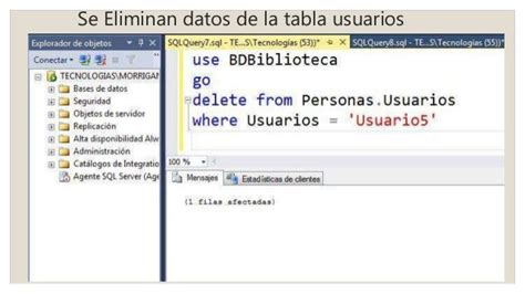 uso de comandos insert update y delete en bases de datos de sql serv…