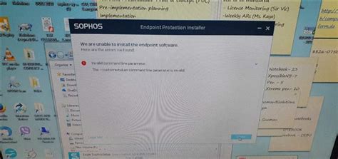 Sophos Central Invalid Command Line Parameters Showing On Precheck Upon Installing