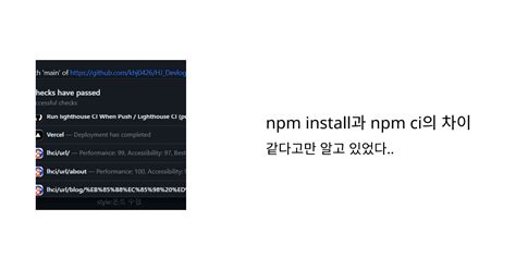 Npm Install과 Npm Ci의 차이