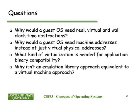 cs533 concepts of operating systems class ppt download