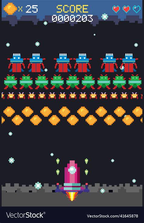 Space Game User Interface Template Royalty Free Vector Image