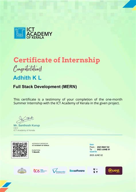 Adhith K L On Linkedin Mernstack Fullstackdevelopment Internship Webdevelopment