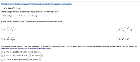 Solved Rotate The Axes So That The New Equation Contains Chegg Com