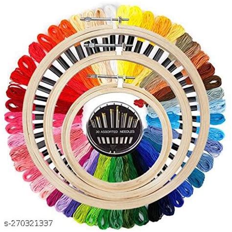 ROYAL VILLA Special Pack Of 3 Embroidery Hoop Frame Kit For Begginers