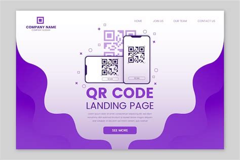 Qr Code Verification Landing Page Template Free Vector
