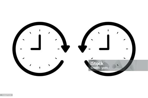 Ikon Searah Jarum Jam Dan Berlawanan Arah Jarum Jam Ilustrasi Stok Unduh Gambar Sekarang Istock