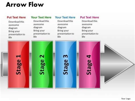 Ppt Linear Demo Create Flow Chart Powerpoint Arrow 4 Stages Templates