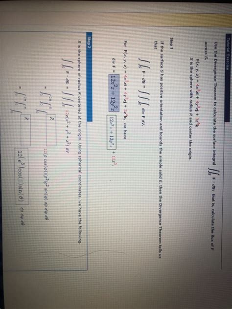 Solved Tutorial Exercise Use The Divergence Theorem To Chegg