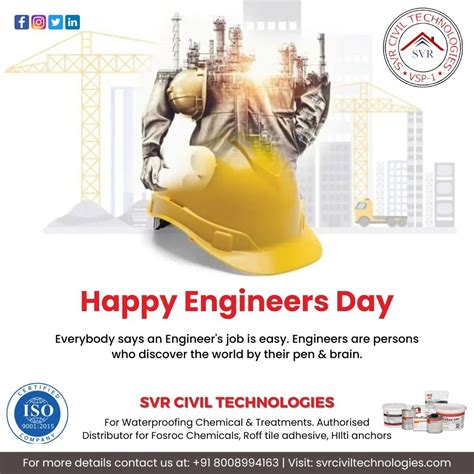 Svrciviltechnologies On Linkedin Engineersday Innovation Problemsolvers Thankanengineer