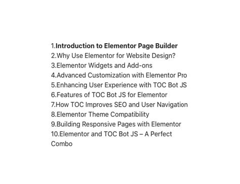 Table Of Content Widget Tutorial Essential Classy Addons For Elementor