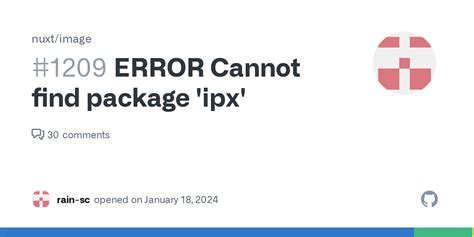 Error Cannot Find Package Ipx · Issue 1209 · Nuxtimage · Github