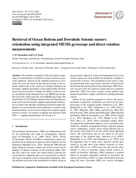 pdf retrieval of ocean bottom and downhole seismic sensors orientation using integrated mems