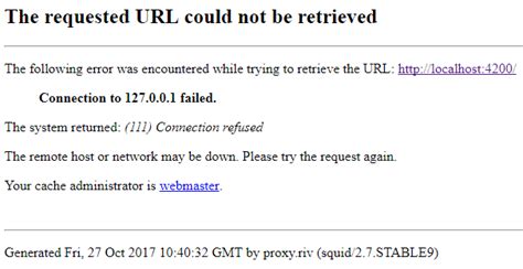 Squid Why There Is An Error The Requested Url Could Not Be Retrieved