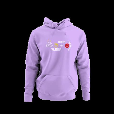 Buy Eat Sleep Code Repeat Coding Hoodie Lavender L At Best Price In
