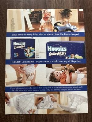 Huggies Convertibles Diapers Print Adwall Art Vintage 2003 Kimberly