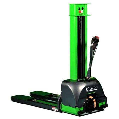Cjlift 1ton Self Lift Electric Stacker Full Electric 1000kg 800 1000 1300mm Unload Container