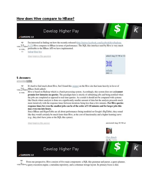 How Does Hive Compare To Hbase Pdf Map Reduce Apache Hadoop