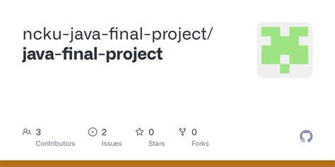 GitHub Ncku Java Final Project Java Final Project