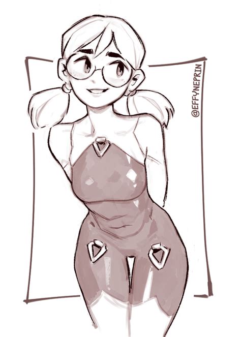 Effy Neprin Original 1girl Bodysuit Borrowed Character Glasses Greyscale Grin Looking At