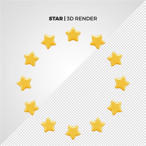 Premium Psd Yellow 3d Rendering Stars Isolated For Composition