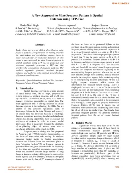 Pdf A New Approach To Mine Frequent Pattern In Spatial Database Using