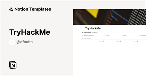 Tryhackme Template By Dfaults Notion Marketplace