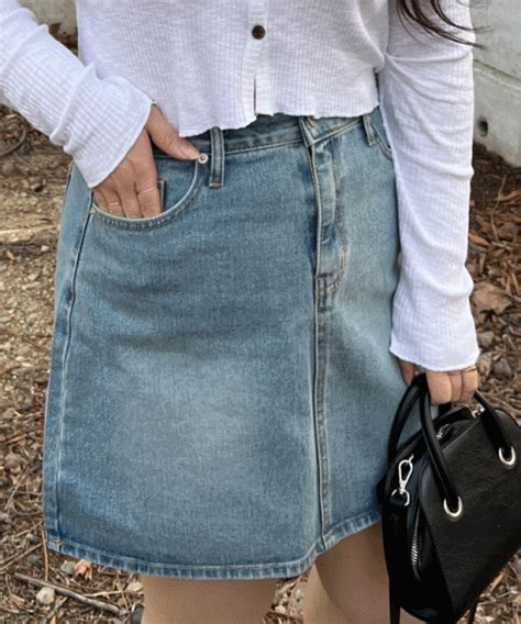26 36인치 하이웨스트 청치마 미니 A라인 데님 스커트 연청 중청 흑청 에이블리