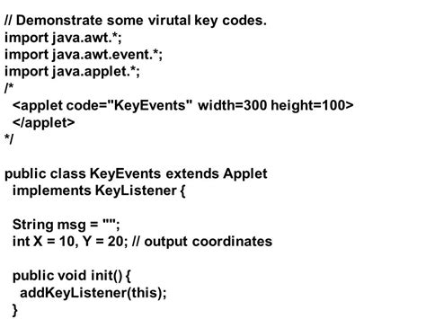 Events In Java Needed For Applets And Gui Based Programs Applet Uses