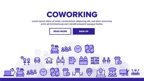 Coworking Landing Header Vector 10156151 Vector Art At Vecteezy