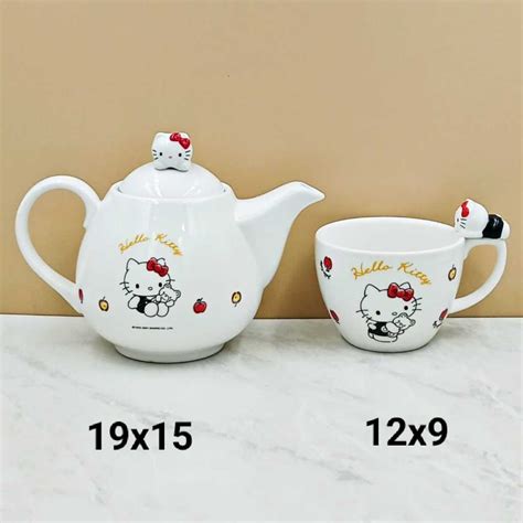 Jual Gelas Keramik Hello Kitty Teko Keramik Hello Kitty Set Gelas Dan Teko Keramik Hello
