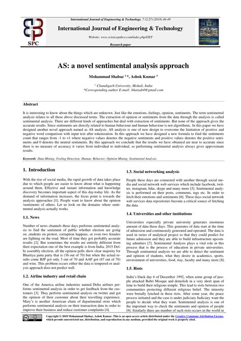 Pdf As A Novel Sentimental Analysis Approach