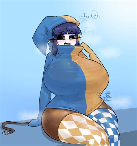 Rule 34 Blue And Yellow Blue Hair Blush Breasts Dark Skinned Female Dark Skin Duomi Kalmoire