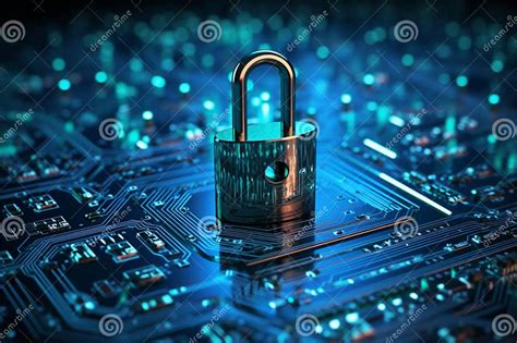 A Blue Keylock Reflects The Cybersecurity Concept Through Binary Code