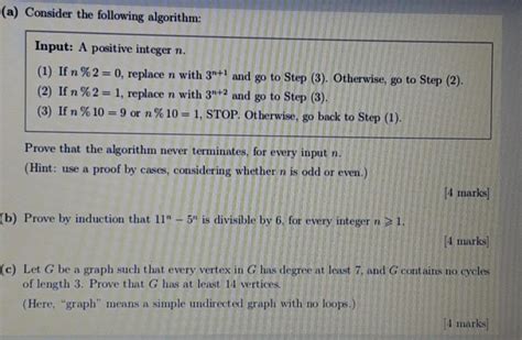 Solved A Consider The Following Algorithm Input A