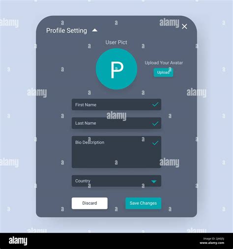 User Profile Setting Form Ui Stock Vector Image And Art Alamy