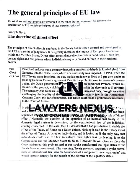 Direct Indirect Effect The General Principles Of Eu Law O Was Law Was Not Practically Enforced