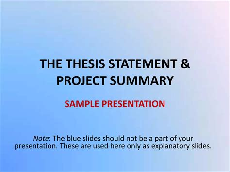 Research Proposal 4 Sample Thesis Statement And Proposal Summary Ppsx