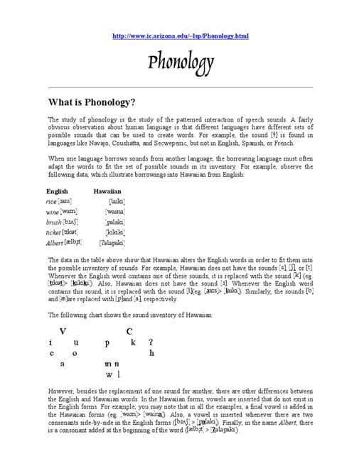 Phonological Patterns In Hawaiian Language Pdf Syllable Consonant