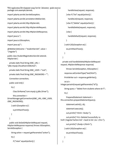 Servlet Lab3 Download Free Pdf Sql Software Engineering