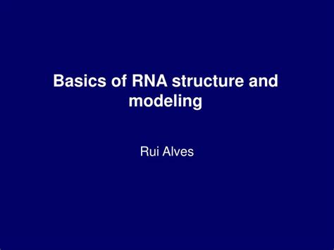 PPT Basics Of RNA Structure And Modeling PowerPoint Presentation Free Download ID 4808364