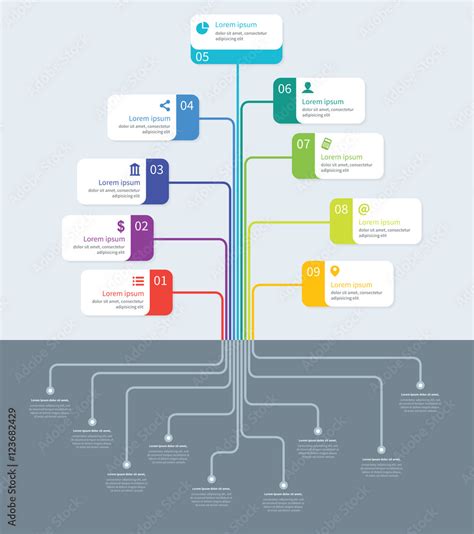 Tree Process Mindmap Vector Infographics Stock Vector Adobe Stock