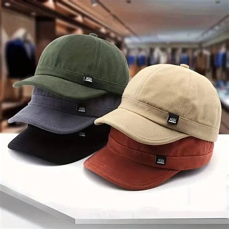 Short Brim Vintage Baseball Classic Solid Color Simple Temu