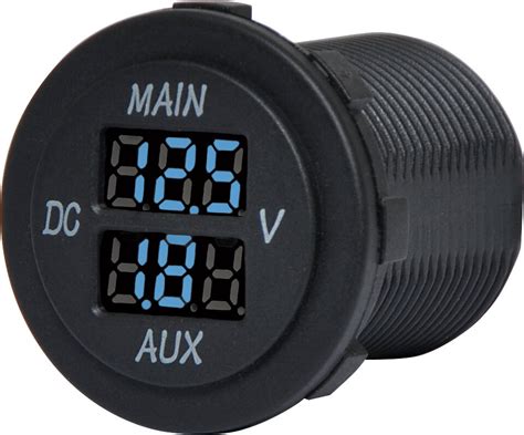 Blue Led Panel Mount Dual Battery Voltmeter