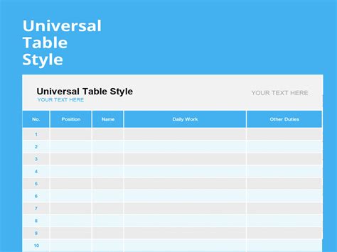 Excel Of Simple Universal Table Xlsx Wps Free Templates
