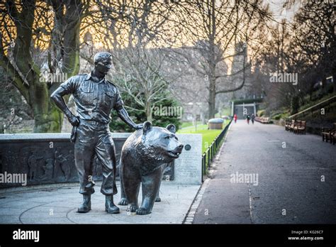 Statue Of Wojtek The Soldier Bear Princes Street Gardens Edinburgh