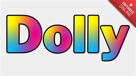 Dolly Rainbow Text Effect Generator