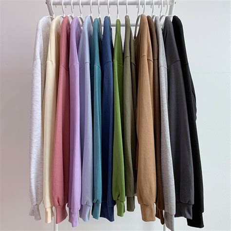 11 간절기 봄 가을 긴팔티 국내제작 남녀공용 여성 오버핏 얇은 무지 맨투맨