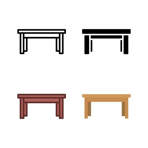 A Broad Collection Of Table Icons Encompassing Coffee Tables Side