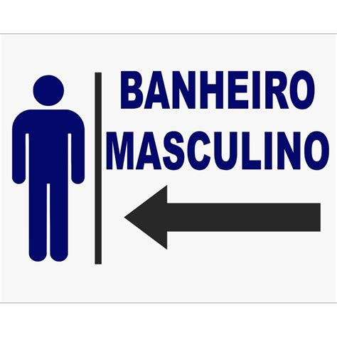 Placa Adesivo Sinalização Banheiro Masculino Seta 25x20cm Shopee Brasil