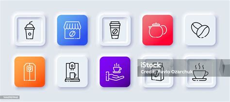 차와 커피 세트 아이콘입니다 티백 콩 컵 나뭇잎 카페 뜨거운 음료 증기 시간 휴식 휴식 외식 당신과 함께 가져 가라 음료 개념